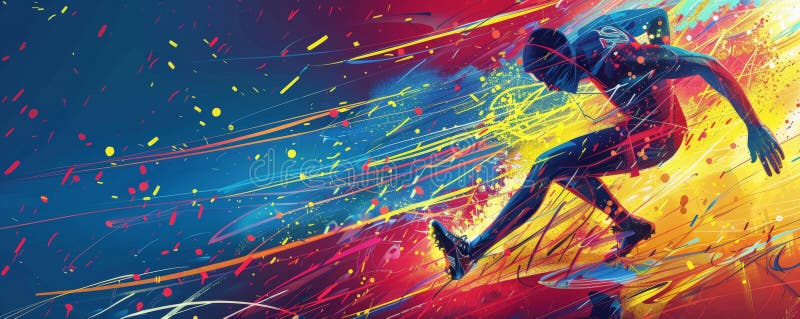 Energetic Sports Background with Vibrant Colors, Dynamic Patterns, and ...