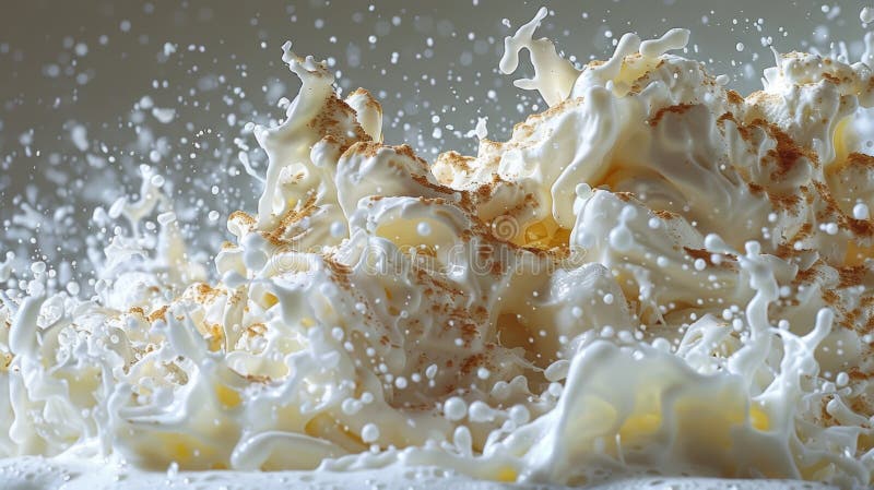 An Exciting Ice Cream Explosion Captured in a Vibrant White Background ...