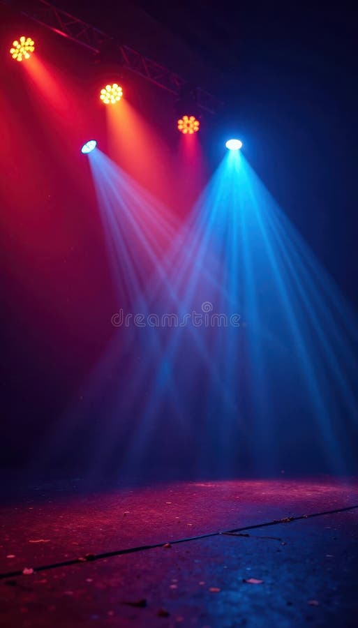 Energetic Stage Lights Illuminate Instruments, Thrilling, Melody ...