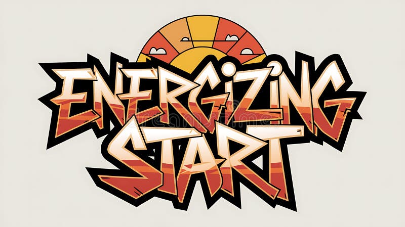 Energetic Sunrise Graphic Design Shows Energizing Start Stock ...