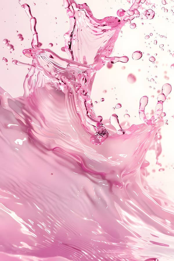 Dynamic Pink Splash of Liquid in Motion on Light Background Stock Photo ...