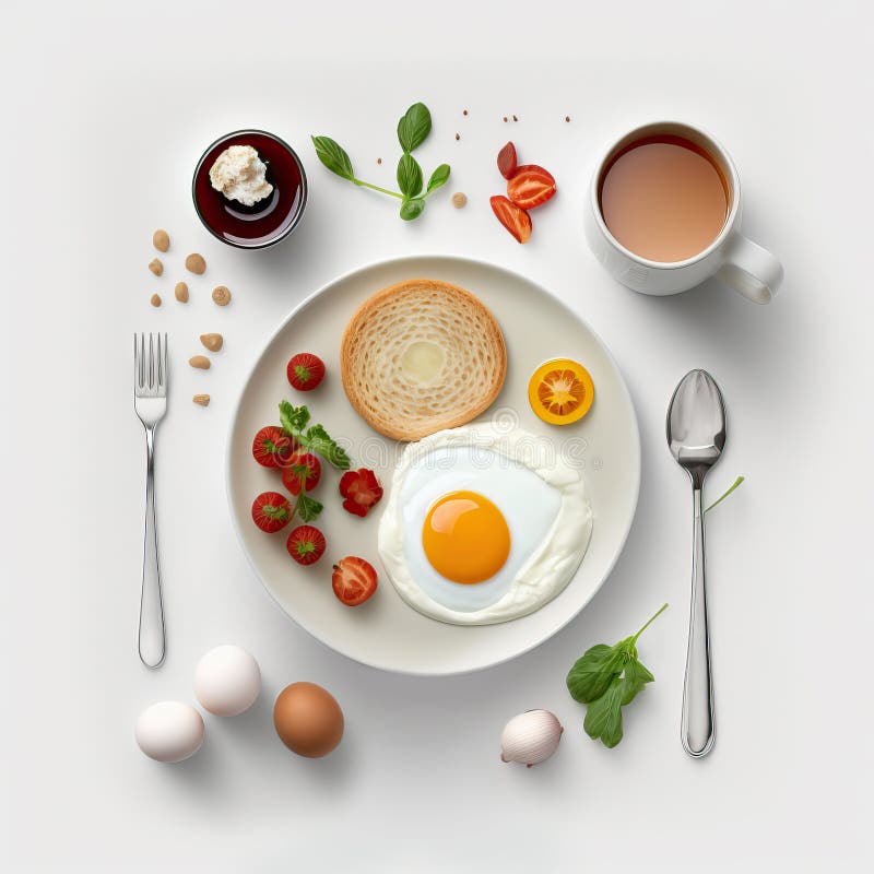 Energetic, Varied and Healthy Breakfast on White Background. Ai ...