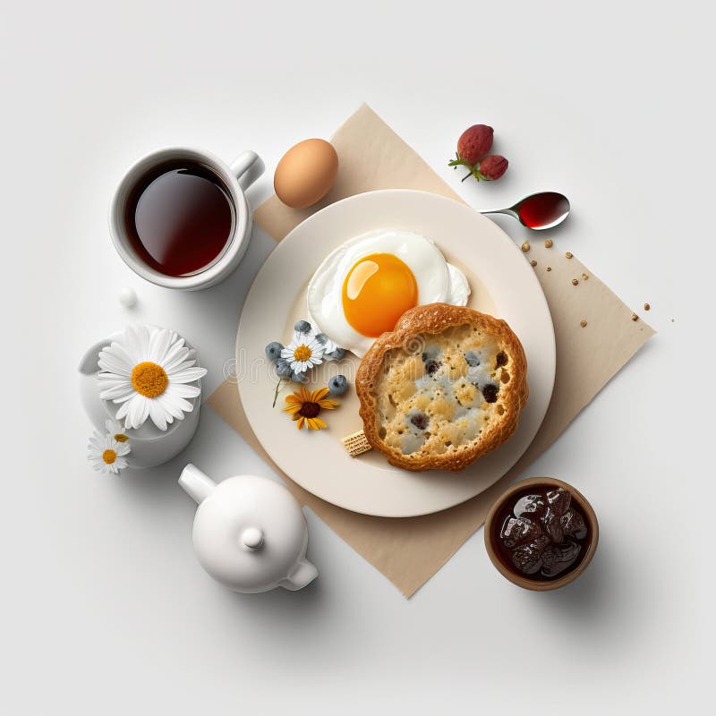Energetic, Varied and Healthy Breakfast on White Background. Ai ... Energetic, Varied and Healthy Breakfast on White Background. Ai ...