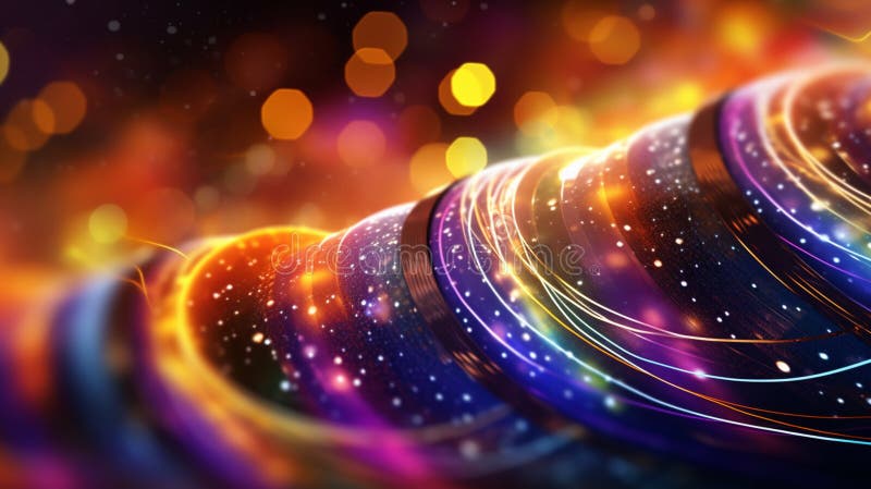 Energetic Vibrations: High-speed Neon Light Wave Lines Create a Dynamic ...