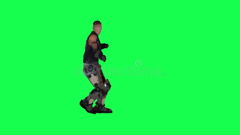 Energetic Warrior Soldier Dancing Samba Front Angle on Green Screen 3D ...