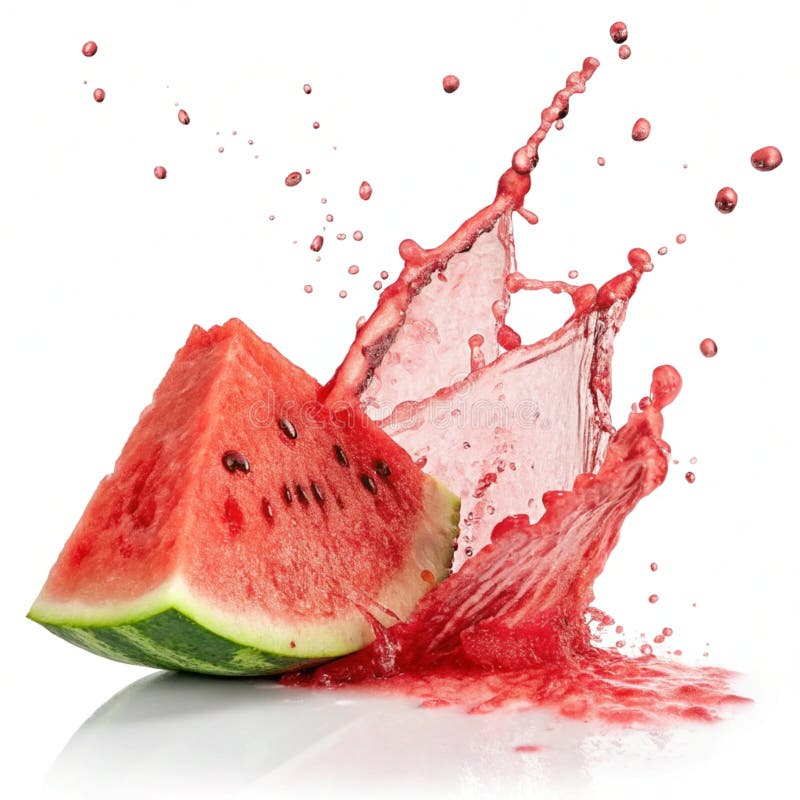 Energetic Watermelon Splash Liquid Artwork with Splattering Red Liquid ...