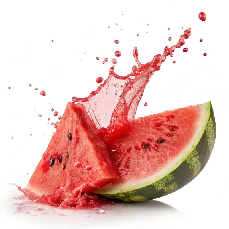 Energetic Watermelon Splash Liquid Artwork with Splattering Red Liquid ...