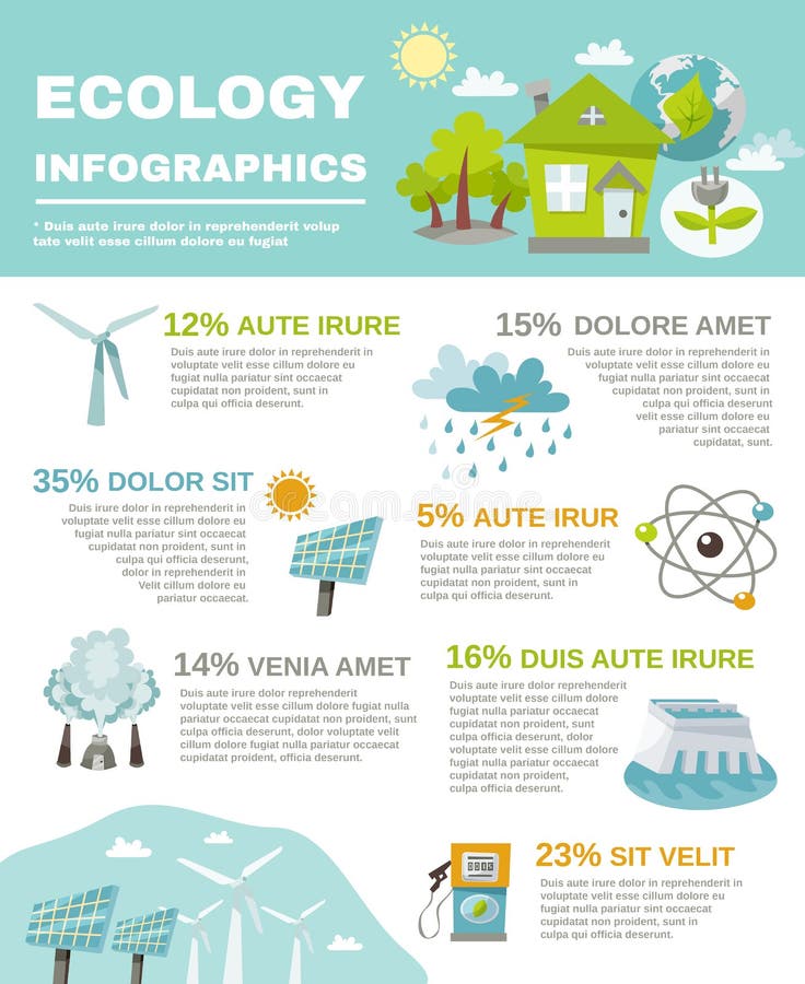 Energia Infographics De Eco Ilustração do Vetor - Ilustração de solar ...