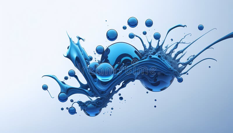 Lively 3D Bubble and Splash Delight for PowerPoint Stock Illustration ...