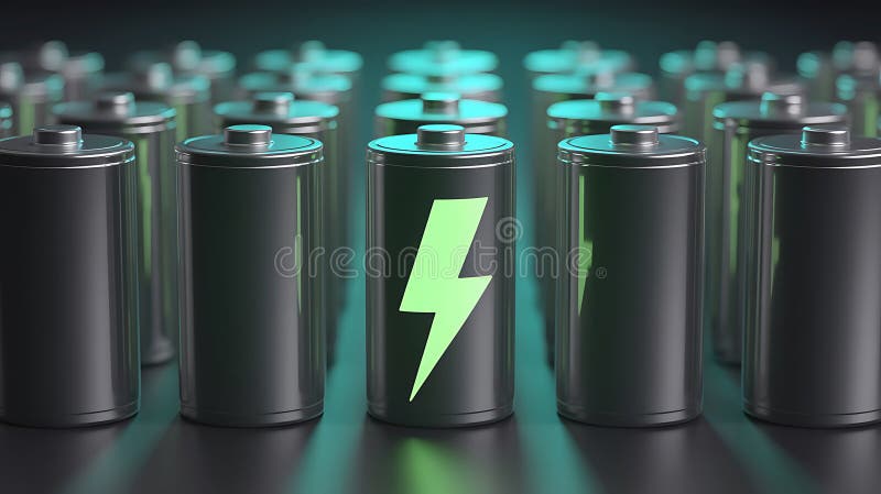 Energized Batteries Representing Power Energy and Technology for ...