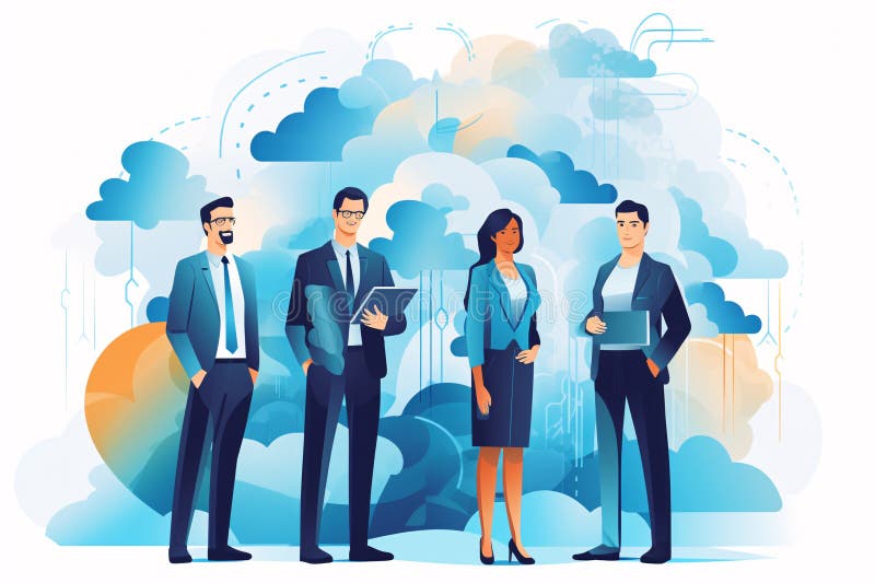 Energized Brainstorm Session, Modern Business Characters in Flat Design ...