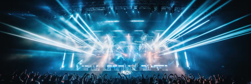 Energized Hands Meet AI Visuals, Concert S Vibrant Soul in Light Stock ...