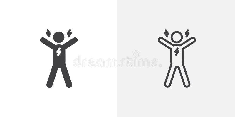 Energized Human Thin Line Vector Icon Set Stock Vector - Illustration ...