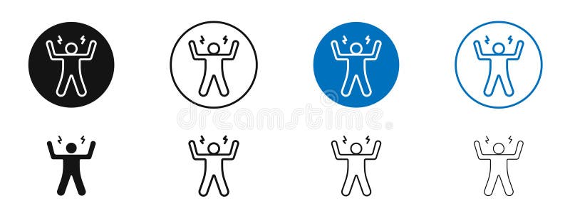 Energized Human Thin Line Vector Icon Set Stock Vector - Illustration ...