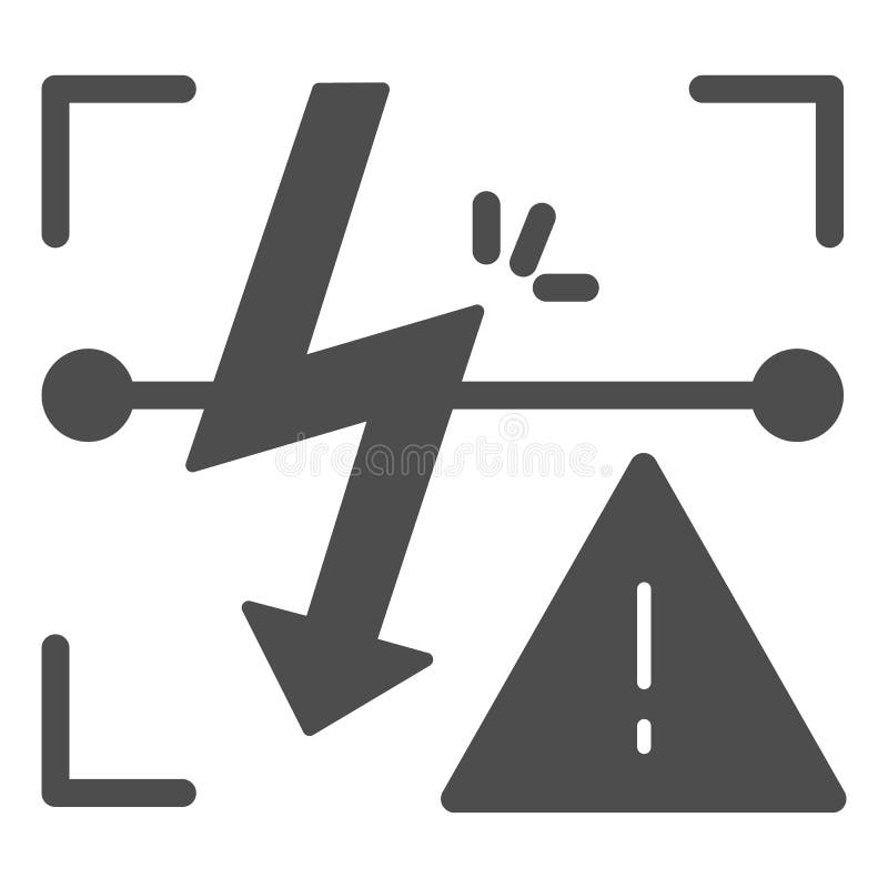 Energized Symbol Solid Icon. Triangle Electric Hazard Sign Vector ...