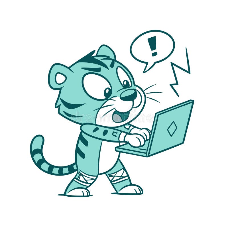 Energized Tiger Cub Programming Stock Illustration - Illustration of ...
