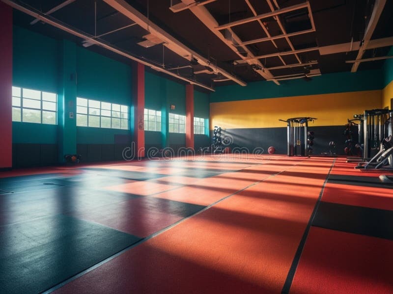 Energizing Workout in an Empty Gym.AI Generated Stock Illustration ...