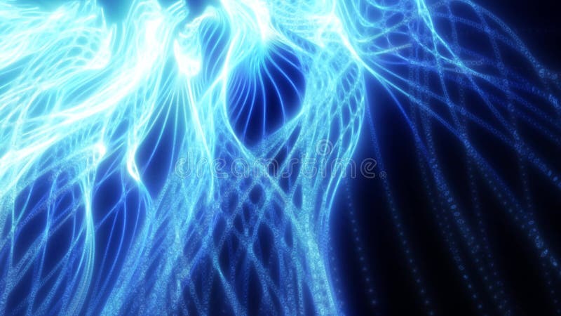 Energy Abstract Blue Lines from Dots and Waves from Magic and ...