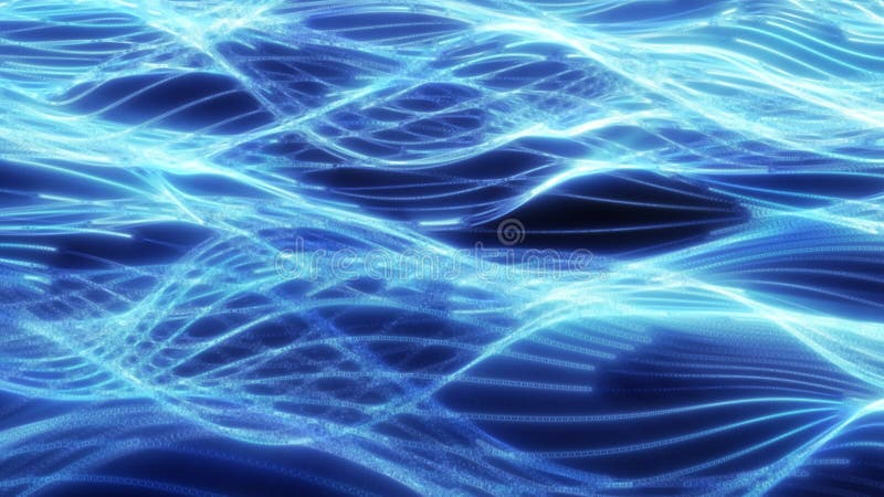 Energy Abstract Blue Lines from Dots and Waves from Magic and ...