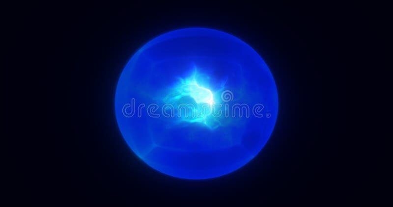 Energy Abstract Blue Sphere of Glowing Liquid Plasma, Electric Magic ...