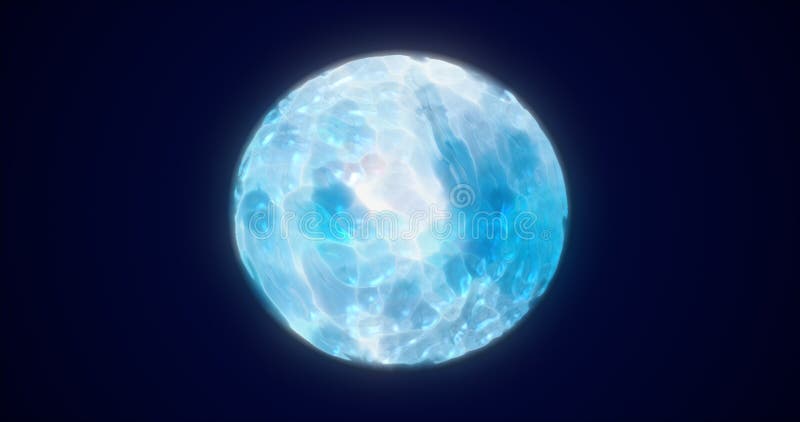 Energy Abstract Blue Sphere of Glowing Liquid Plasma, Electric Magic ...