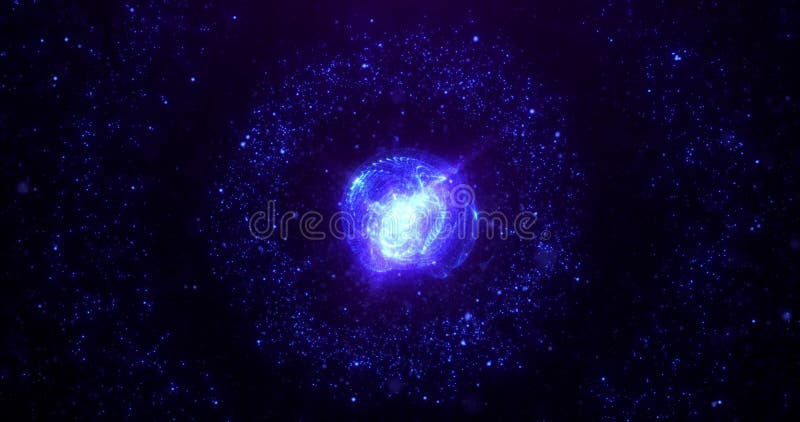 Energy Abstract Particle Sphere with Neon Rays of Light Stock Footage ...