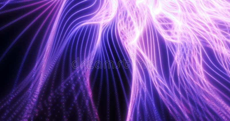 Energy Abstract Purple Lines from Dots and Waves from Magic and ...