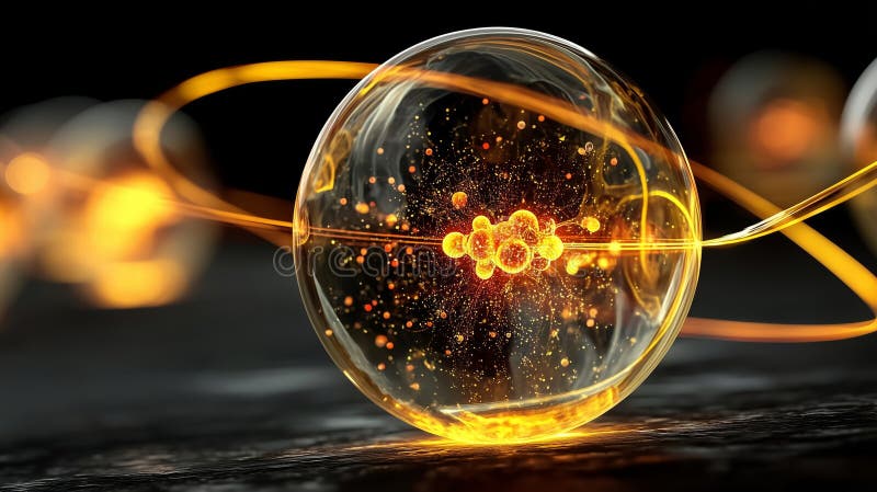 Energy Atom and Quantum Physics Dynamics Stock Photo - Image of light ...