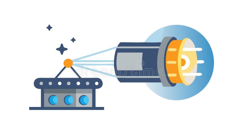 Energy Beam Technology and Futuristic Power Generator Icon, Vector ...