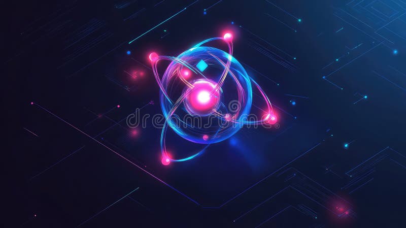 Energy beaming atom stock illustration. Illustration of polarization ...