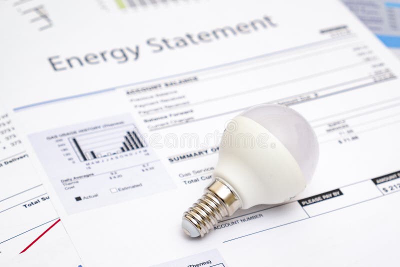 Energy Efficiency Concept and Energy Bill Papers Stock Photo - Image of ...