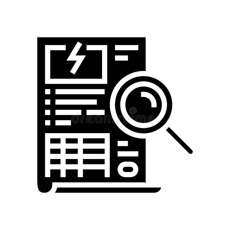 Energy Bills Analysis Glyph Icon Vector Illustration Stock Illustration ...