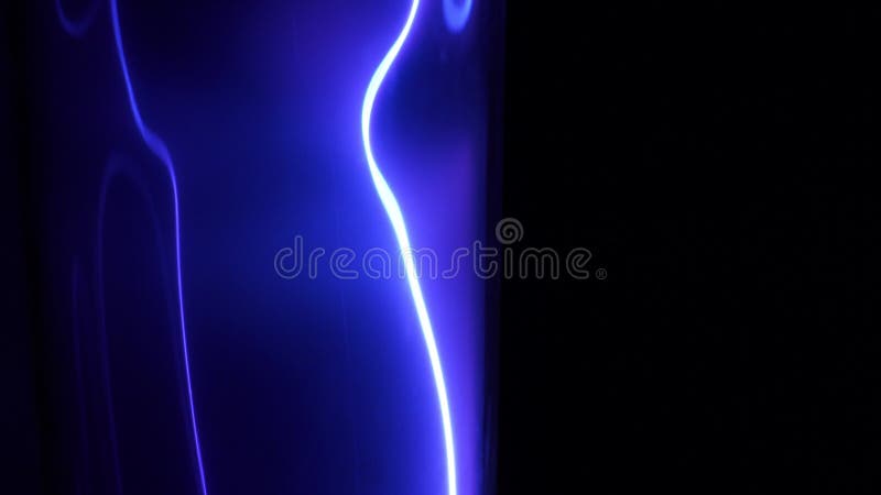 Blue Lightning Moving Plasma Rays in the Flask Stock Footage - Video of ...