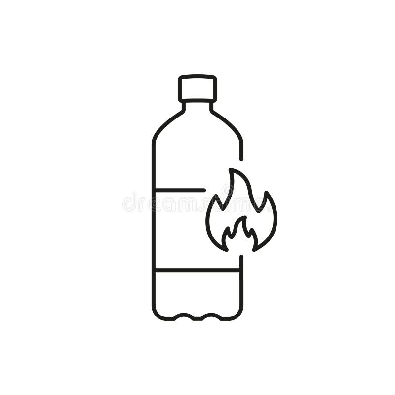 Energy Boost Concept with Bottle and Flame Line Icon, Energizing ...