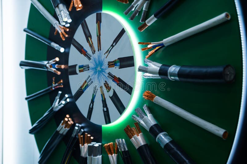 Energy Cables with Insulated Copper Conductors. a Set of Power Cables ...