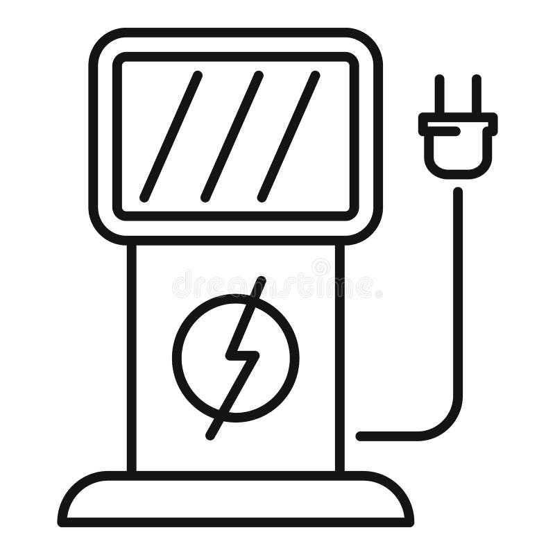 Energy Charge Station Icon, Outline Style Stock Vector - Illustration ...