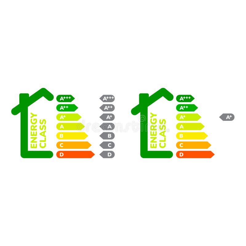 Energy Class House Efficiency Vector Label Stock Vector - Illustration ...
