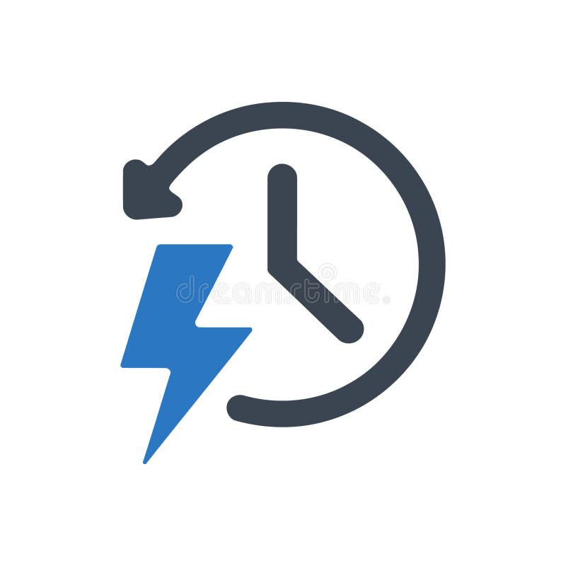 Energy Clock Icon stock vector. Illustration of electricity - 361528810
