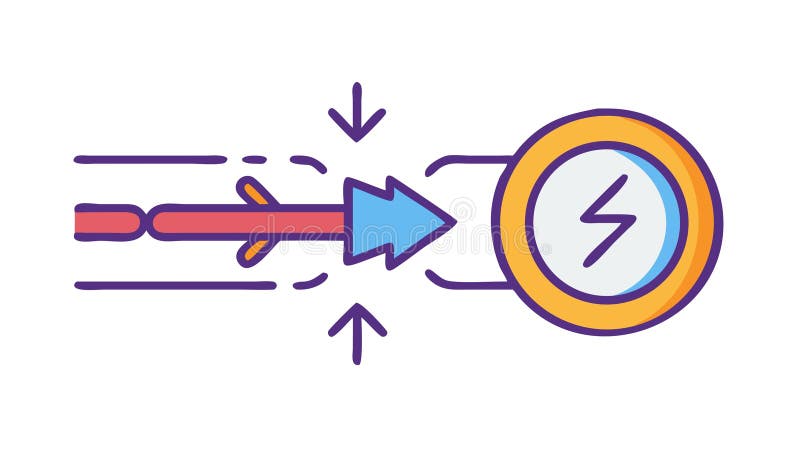 Energy Concentration Icon with Arrows and a Lightning Bolt, Vector ...