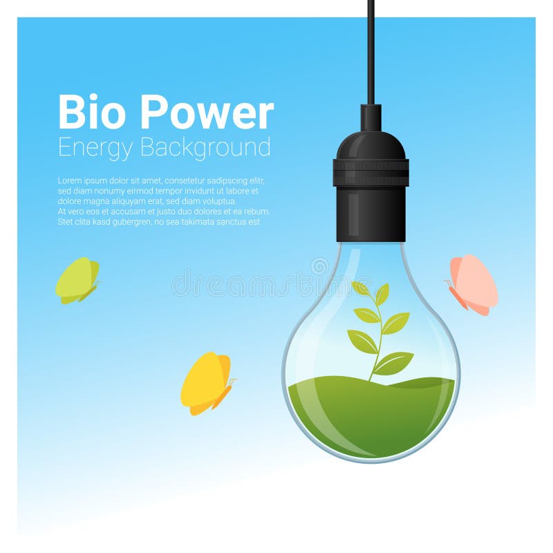 Energy Concept Background with Bio Energy in Light Bulb Stock Vector ...