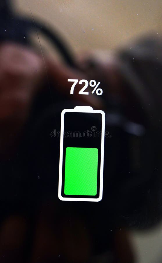Energy Concept, Battery Level Indicator on a Smartphone Display Stock ...
