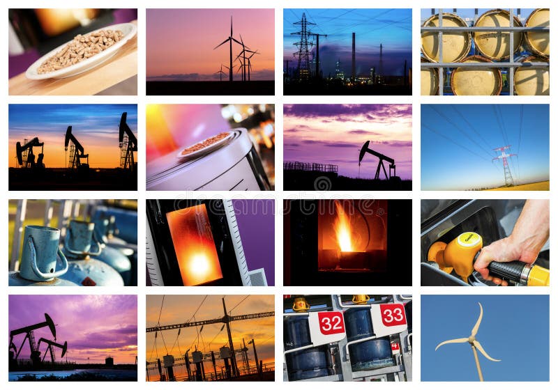 Energy Concept With Collage Of Various Photo Stock Photo - Image of ...
