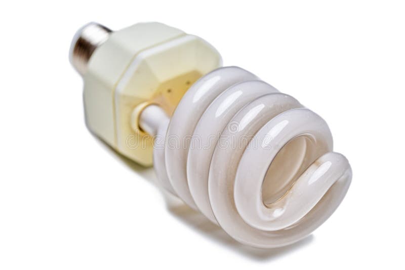 Energy Concepts. Closeup Image of Used Energy-Saving Fluorescent Light ...