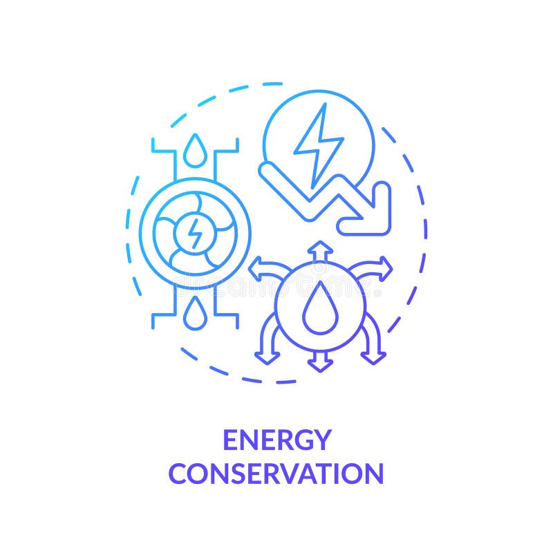 Energy Conservation Blue Gradient Concept Icon Stock Vector ...