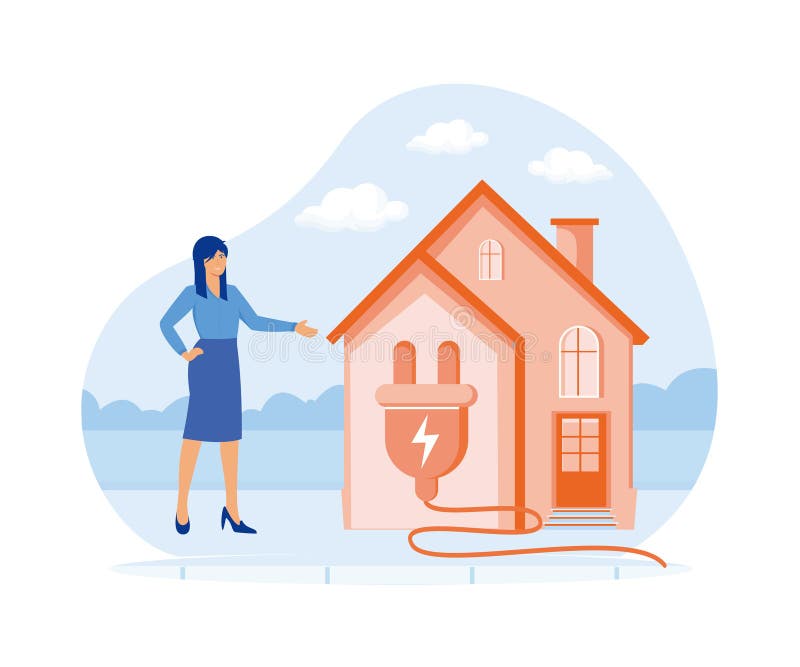 Energy Consumption Concept. Women Use Energy Consumption in the ...