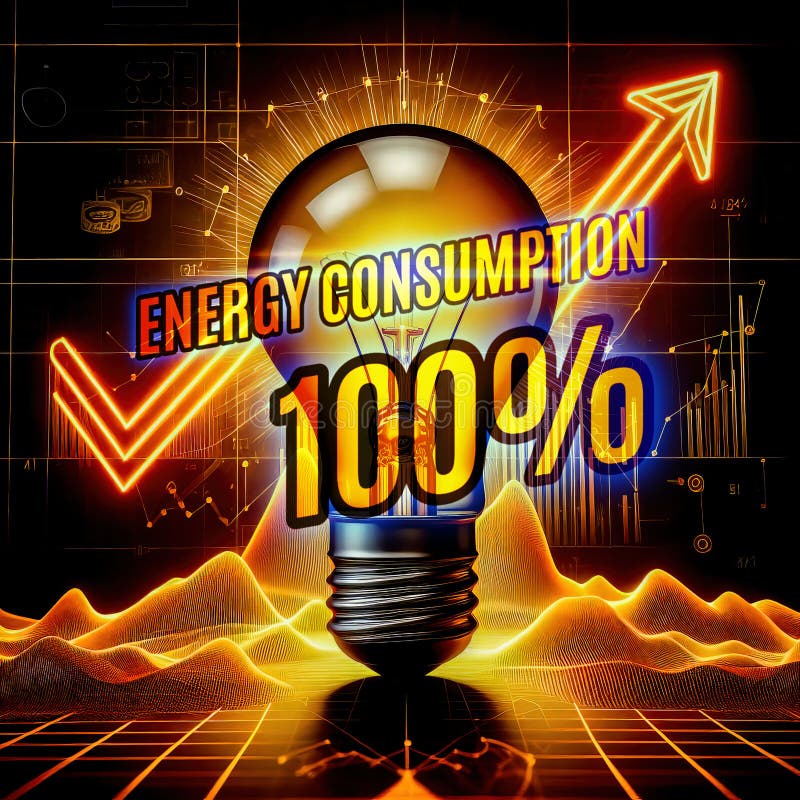 Energy Consumption at 100 . Visual Representation of Incandescent Bulb ...