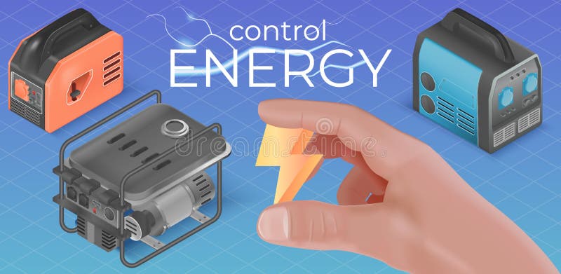 Energy Control Realistic Composition Stock Vector - Illustration of ...