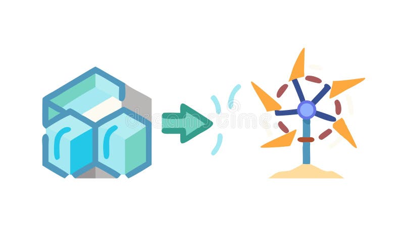 Energy Conversion, Cube To Wind Turbine Efficiency, Vector Design ...