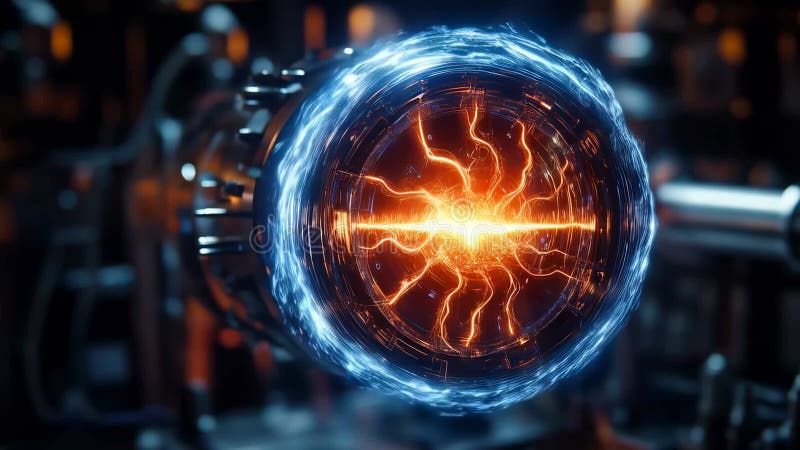 Dynamic Energy Core with Electric Plasma in a Tech Environment Stock ...