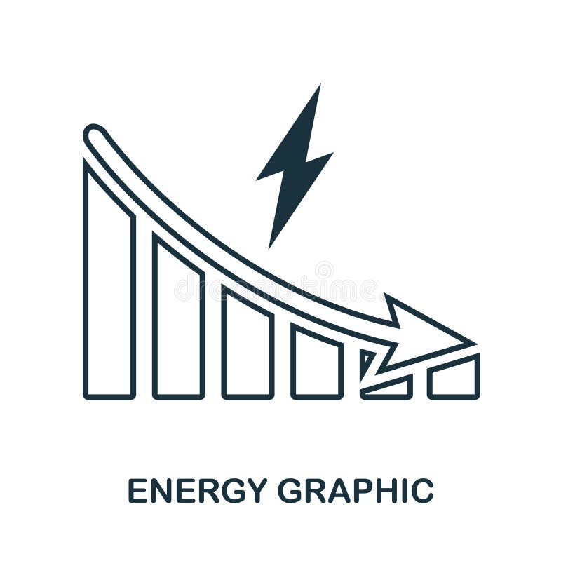 Energy Decrease Graphic Icon. Monochrome Style Design from Diagram Icon Collection. UI. Pixel ...